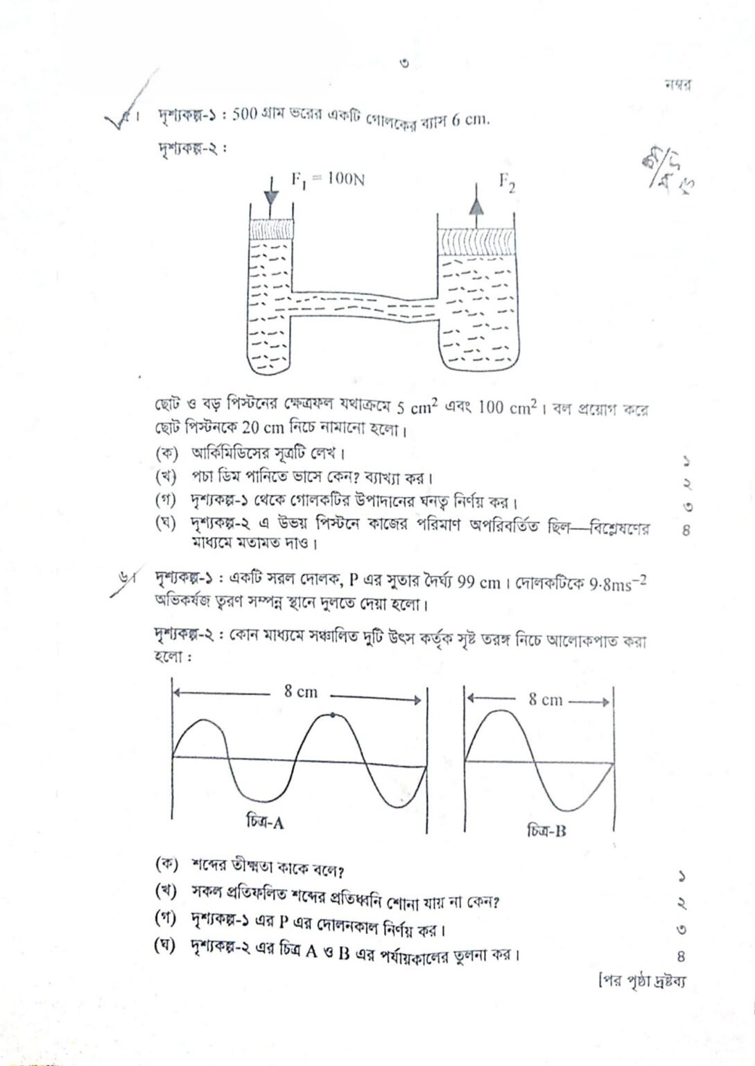 SSC Physics Question 2023 All Board CQ