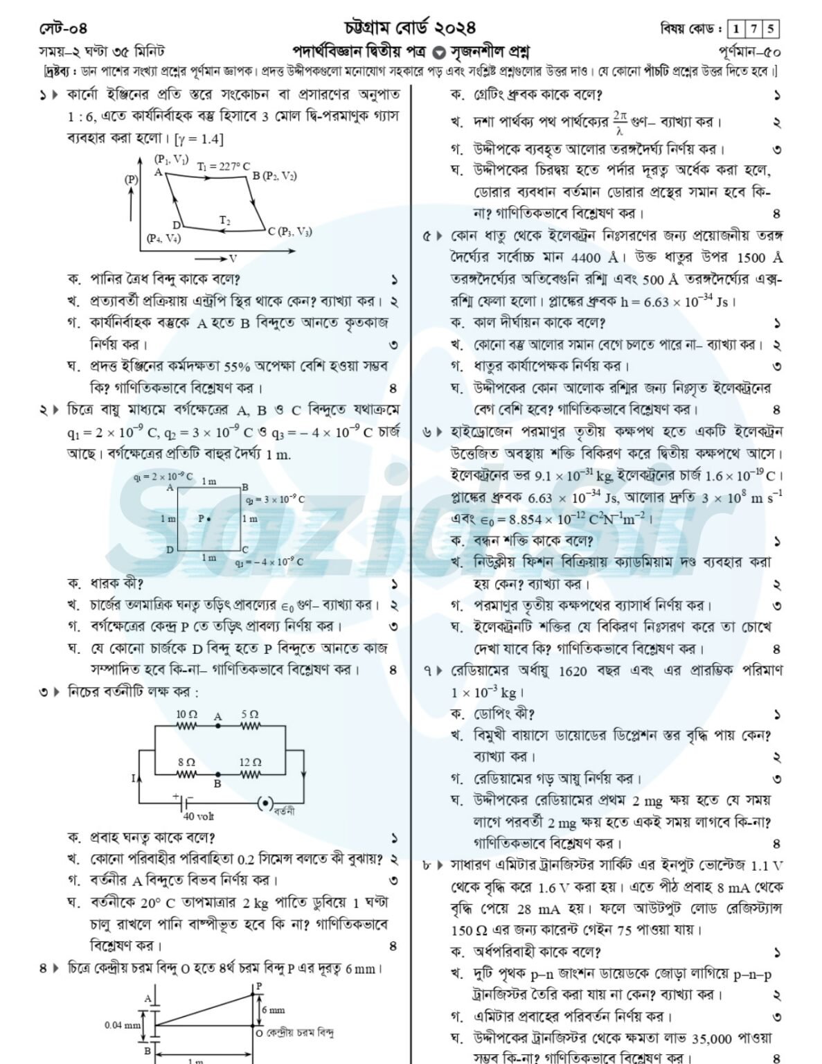 Important HSC Physics 2nd Paper Question 2024 CQ | পদার্থবিজ্ঞান ২য় ...
