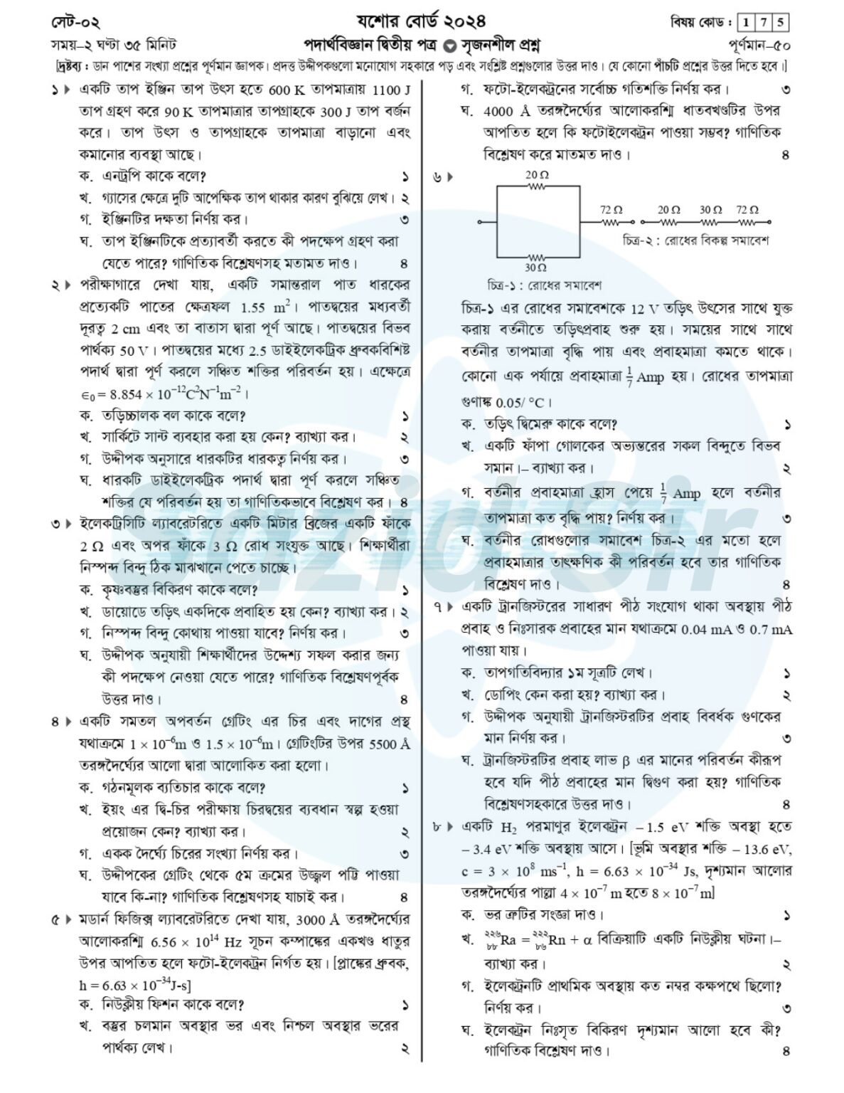Important HSC Physics 2nd Paper Question 2024 CQ | পদার্থবিজ্ঞান ২য় ...