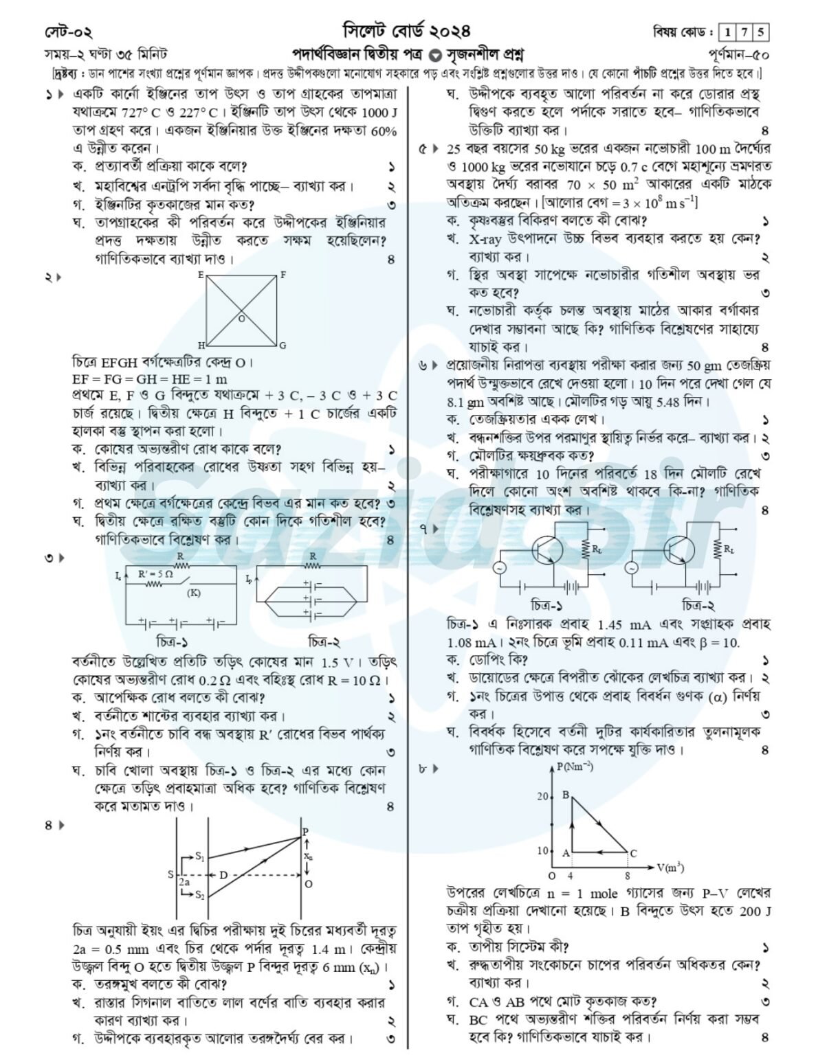 Important HSC Physics 2nd Paper Question 2024 CQ | পদার্থবিজ্ঞান ২য় ...