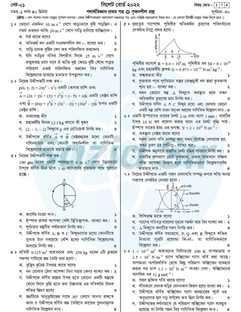 HSC Physics 1st Paper Question 2022 All Board - Valuable Insight for ...